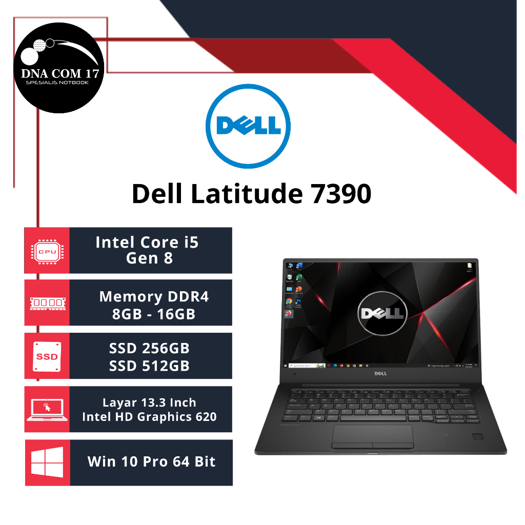 Jual Dell Latitude 7390 i7 Gen 8 | 16GB | SSD 256GB | FHD | IPS | Win ...