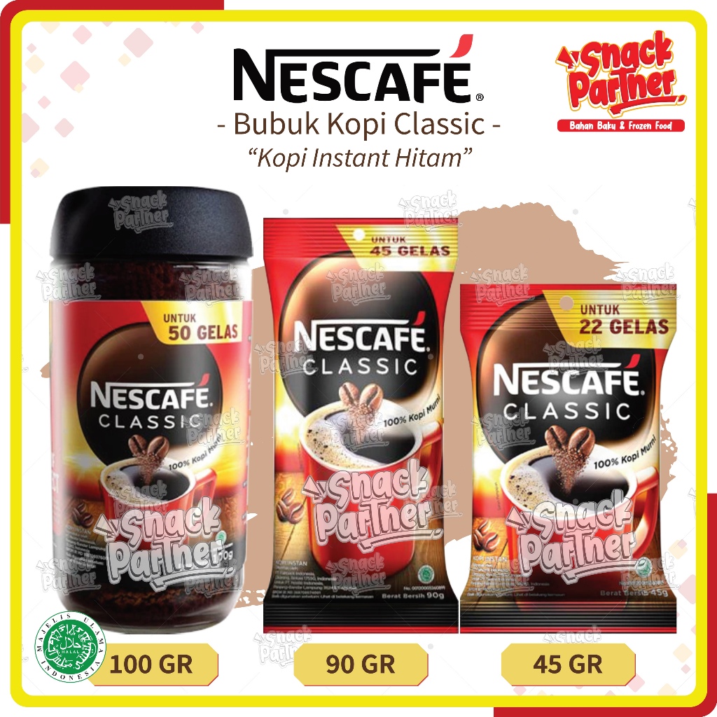 Jual NESCAFE CLASSIC 45 / 90 / 100 GR - Bubuk Kopi Hitam Instan Instant ...
