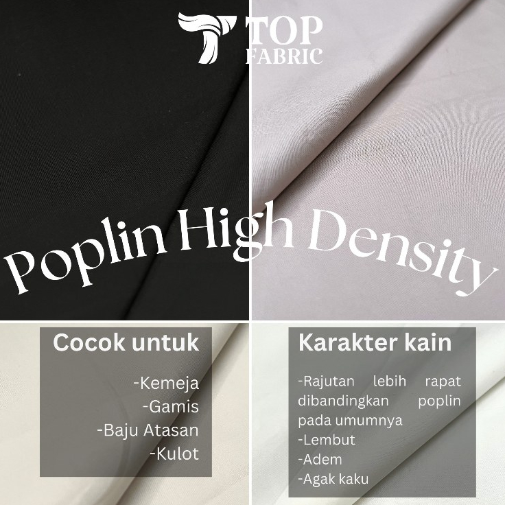 Jual Kain Cotton Poplin High Dencity Poplin Premium katun bahan kemeja ...