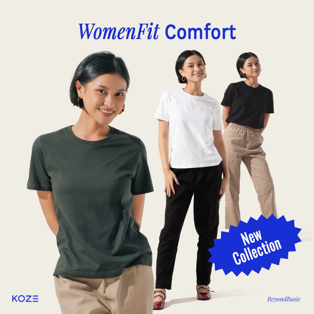 Jual KOZE - WomenFit Comfort Premium Combed 30S All Color - Kaos Polos ...