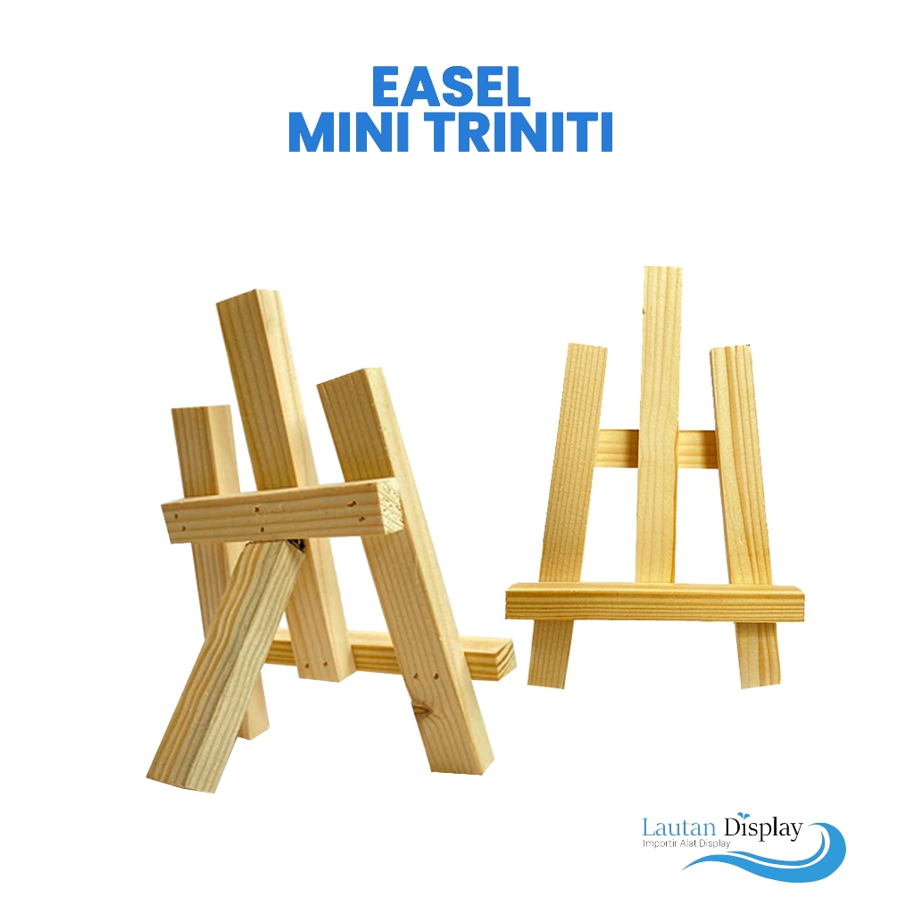 Jual Wooden Easel Tripod Standing Kayu Meja Mini Stand Penyangga Papan ...