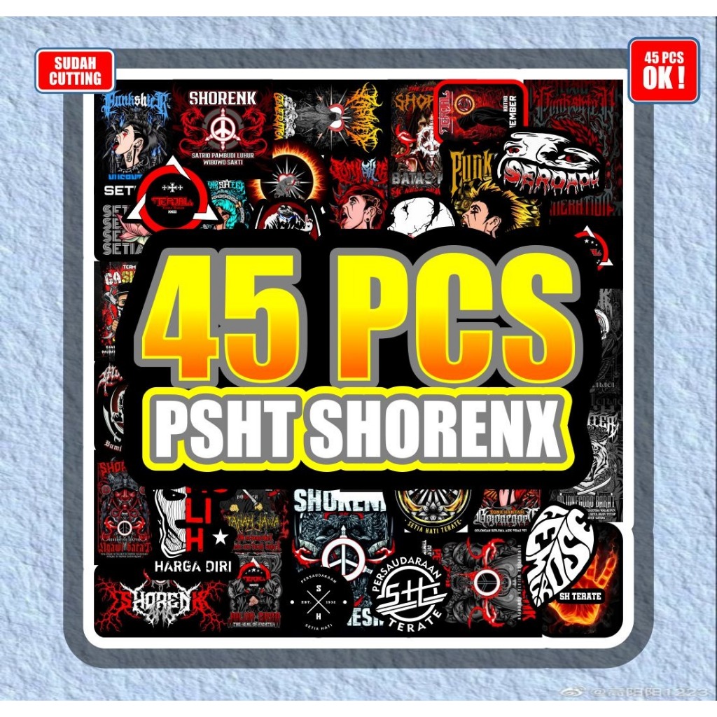 Jual Stiker paket Perguruan PSHT SHORENK isi 45 pcs sudah cutting ...