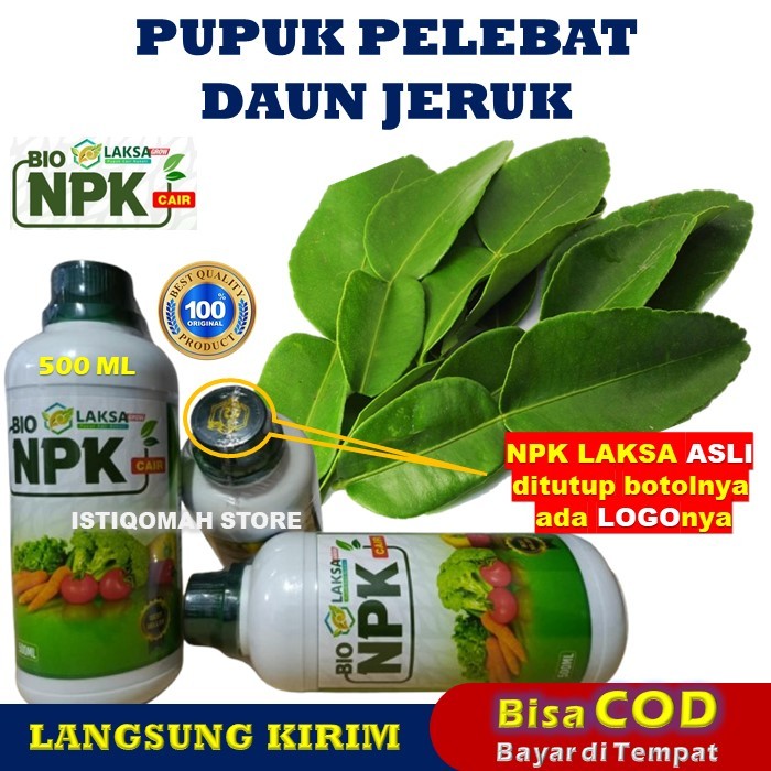 Jual Pupuk Pelebat Daun Jeruk Paling Ampuh NPK LAKSA GROW 500ML Pupuk NPK Cair untuk Tanaman ...