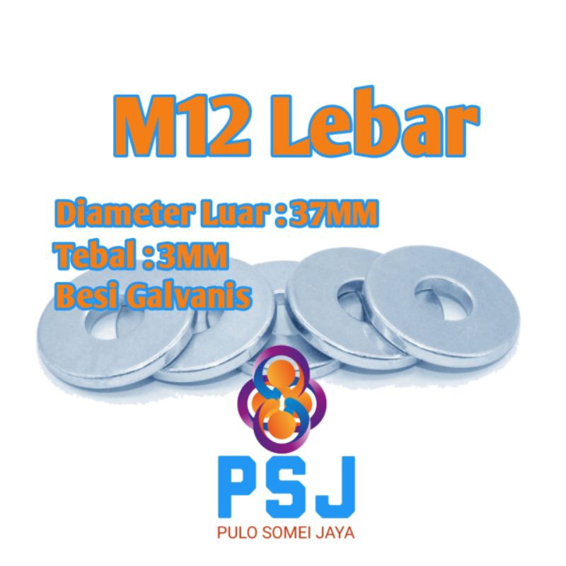 Jual Ring Plat Lebar M12 x 3 x 37 Galvanis / Ring Plat Lebar Galvanis ...