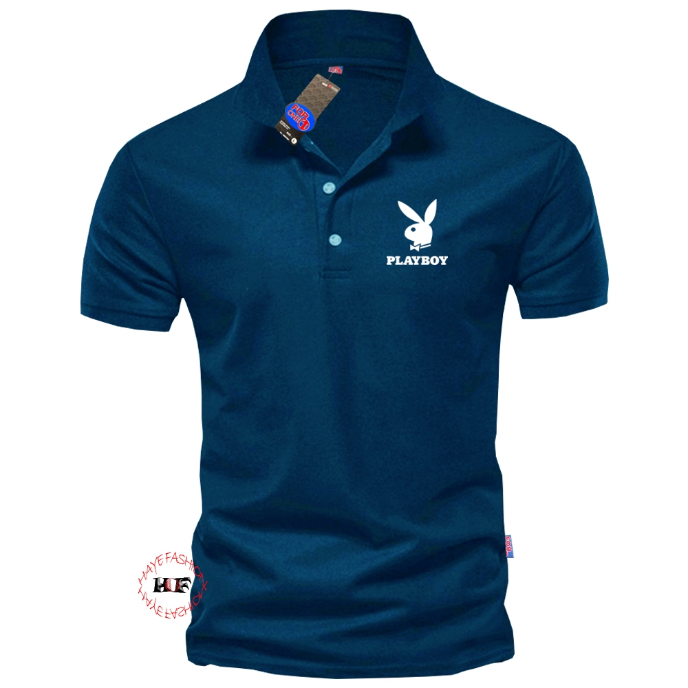 Jual Haye Fashion - T-Shirt Unisex Polo Kerah Logo Playboy Putih - Baju Kerah Dewasa Kece - Polo ...