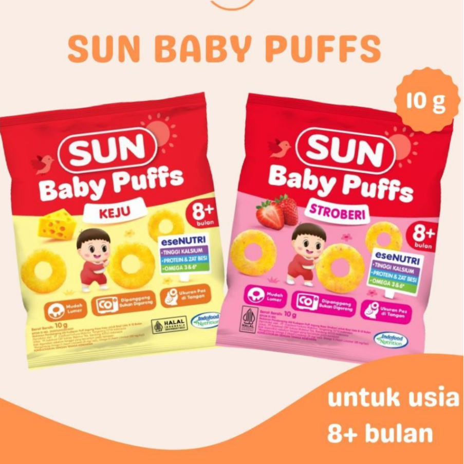 Jual Sun Baby Puffs Cemilan Snack Anak Bayi 8 Bulan ke Atas kemasan 10 ...