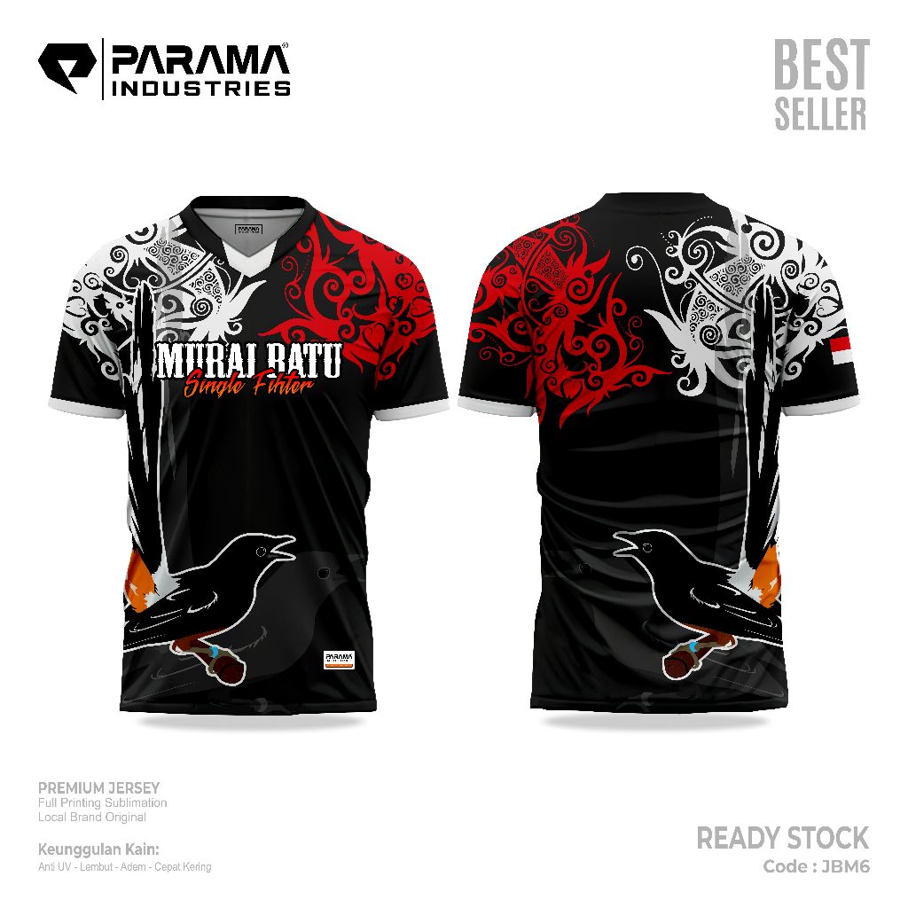 Jual PARAMA JERSEY PREMIUM [Ready Stock] MURAI BATU MOTIF BATIK || KAOS ATASAN KICAU MANIA ...