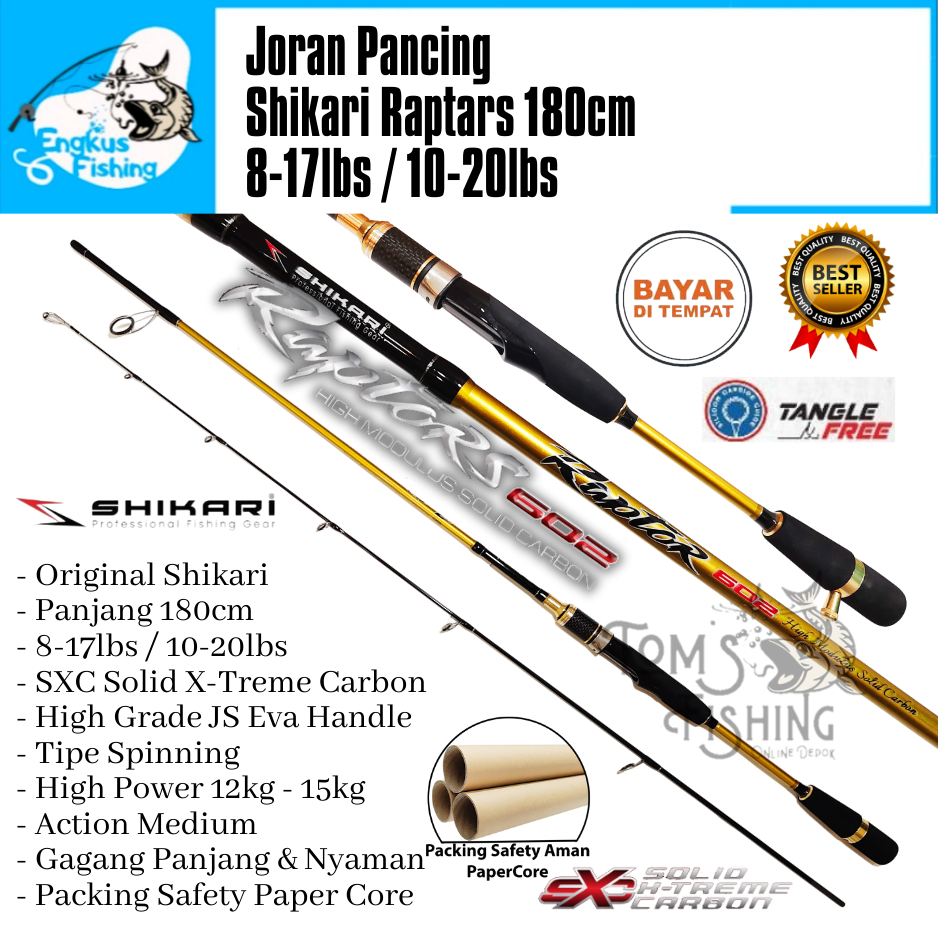 Jual Joran Pancing SHIKARI RAPTARS JS 180cm Carbon Solid (12kg - 15kg ...