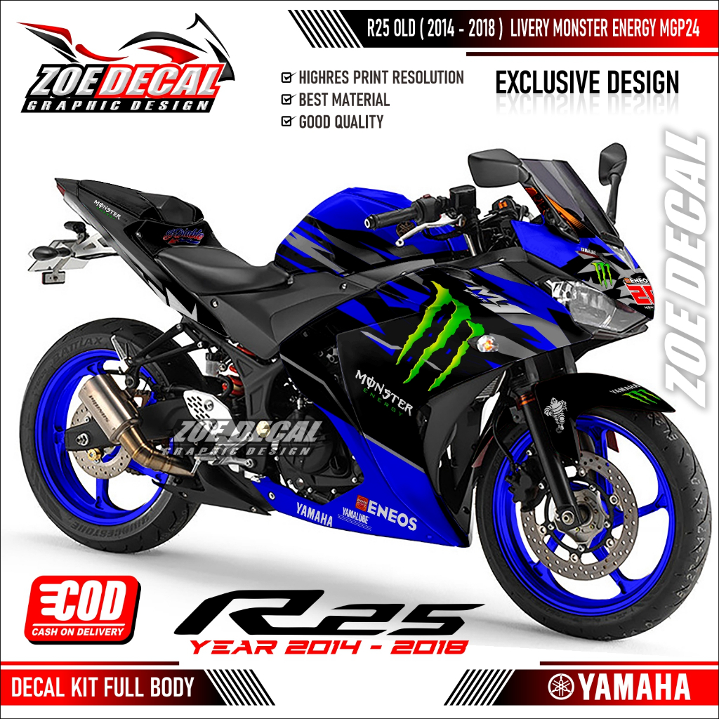 Jual Terbaru Decal Stiker Yamaha Full Body R25 OLD V1 Livery / Motif ...