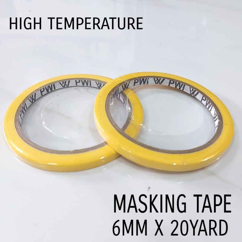 Jual Masking Tape Kuning 6mm x 20yard PWI | Shopee Indonesia