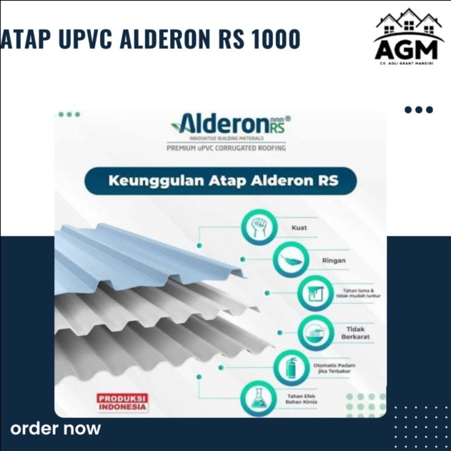 Jual atap upvc alderon RS 1000 lebar efektif 1 meter khusus Surabaya ...