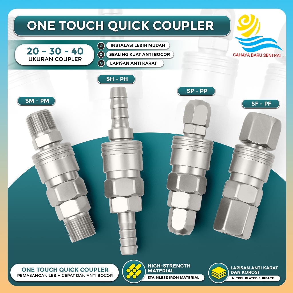 Jual One Touch Quick Coupler - Sambungan Kopel Kompresor - Quick ...