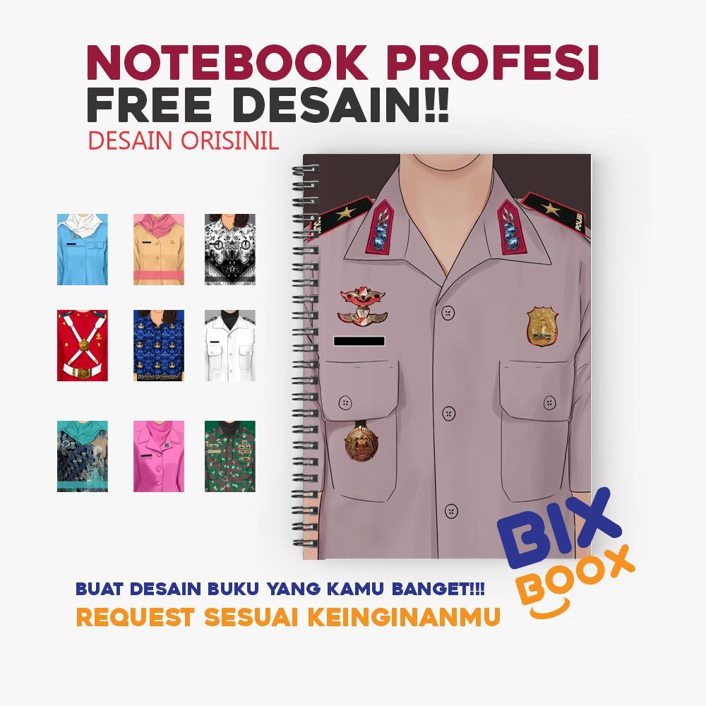 Jual Custom Notebook Softcover Spiral / Buku Tulis Custom Cover Desain ...