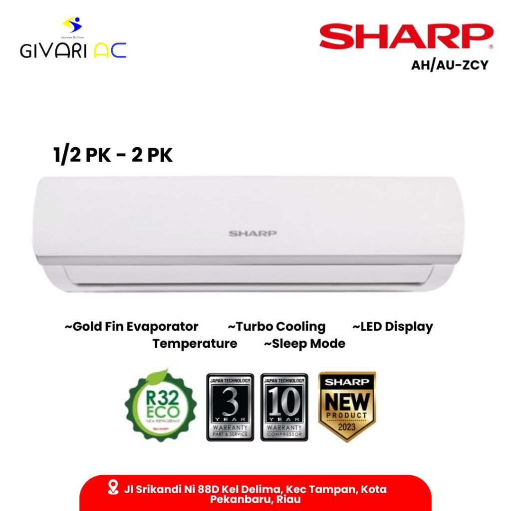 Jual AC SHARP 2 PK STANDARD MODEL AH-A18ZCY | Shopee Indonesia