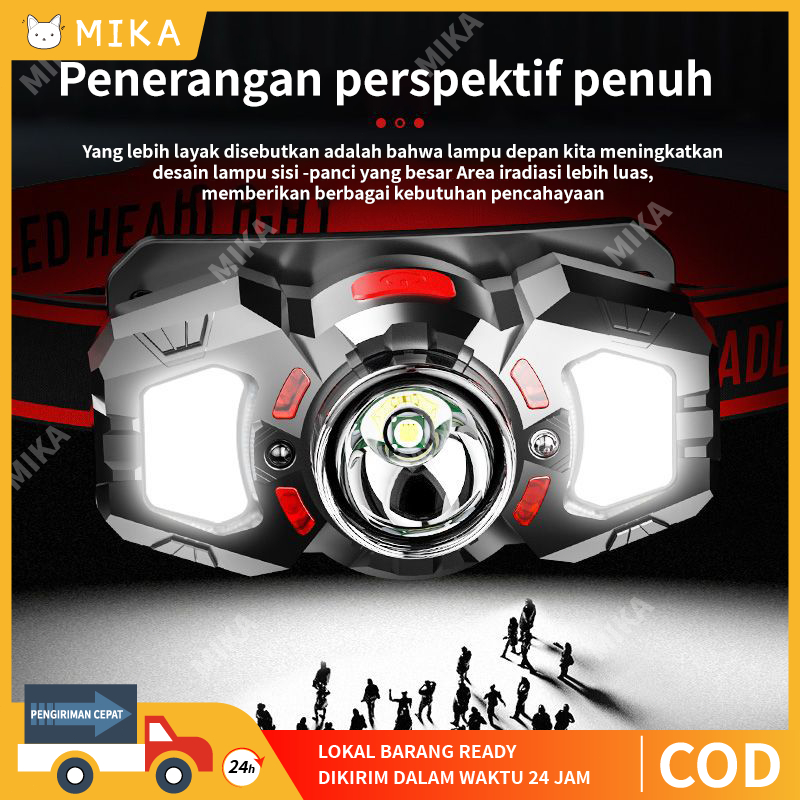 Jual 【Mika Mall】 Headlamp LED Penerangan senter super terang lampu depan luar yang kuat lampu ...