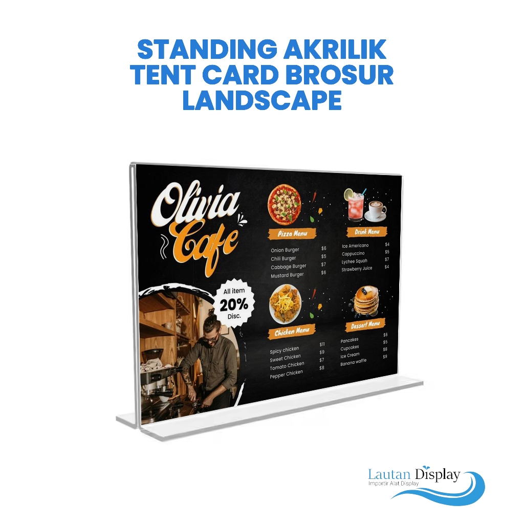 Jual Standing Akrilik Tent Card Acrylic Bening Stand Meja Kasir ...