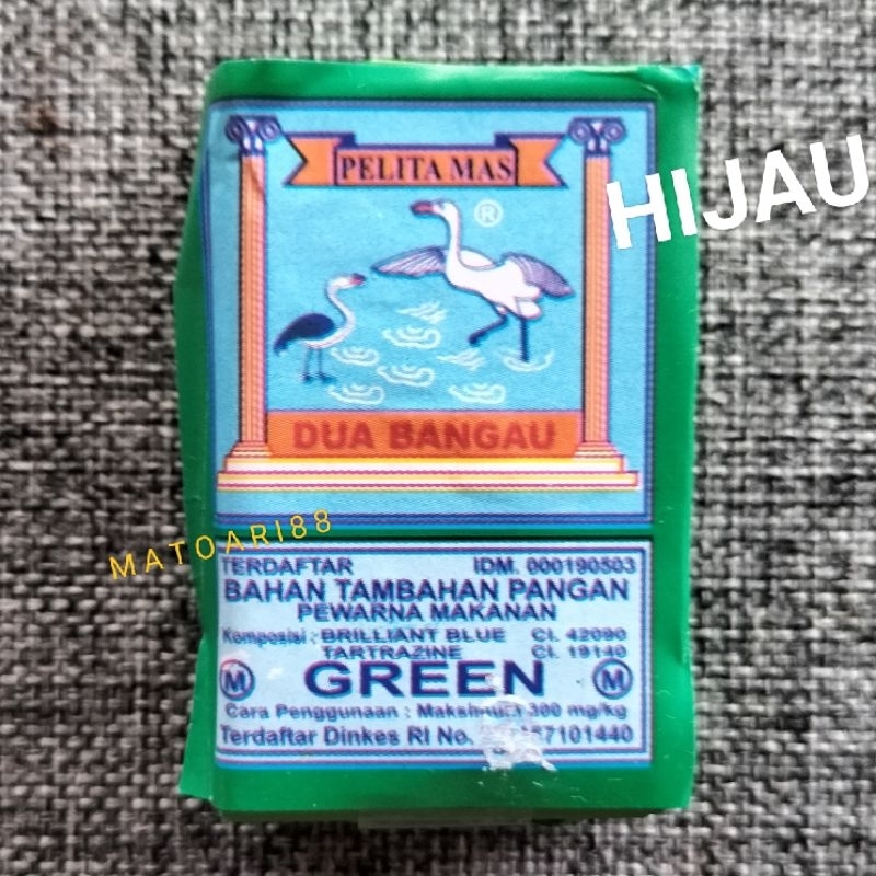 Jual PEWARNA MAKANAN cap Dua Bangau PELITA MAS | 10gr | Hijau (Green ...