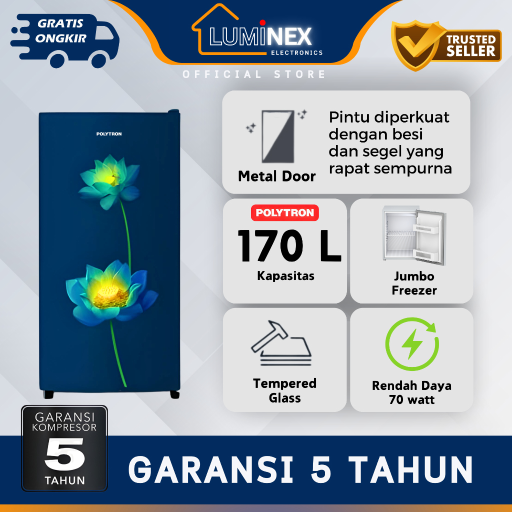 Jual LEMARI ES KULKAS 1 PINTU POLYTRON PRB 177 PR/LB | Shopee Indonesia