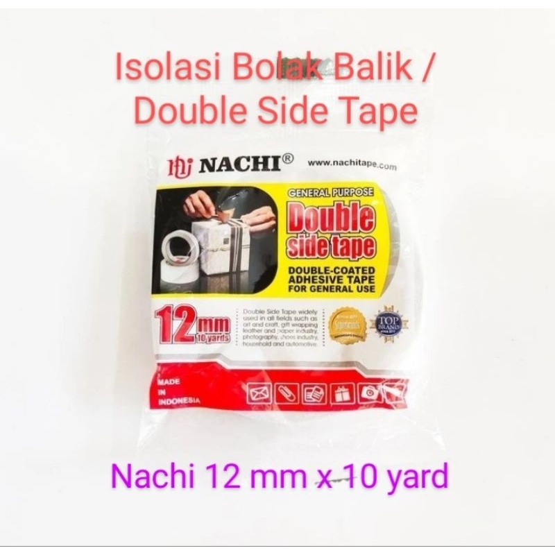 Jual Isolasi Bolak Balik Double Tape Nachi 12 mm x 10 yard | Shopee ...