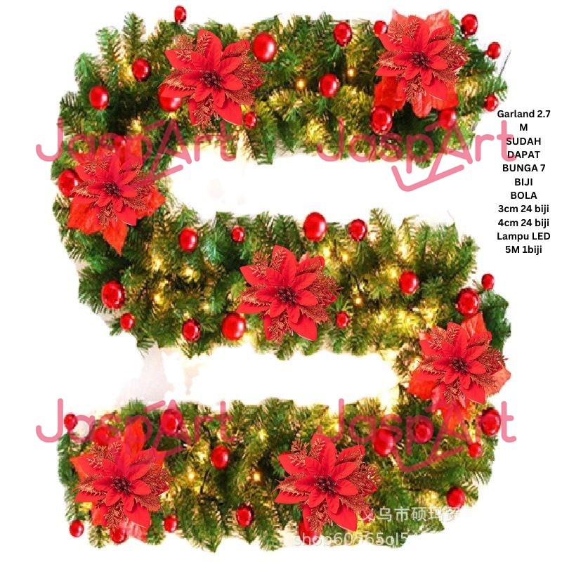 Jual Garland Natal Daun Garland Hijau Aksesoris Pohon Natal Hijau ...