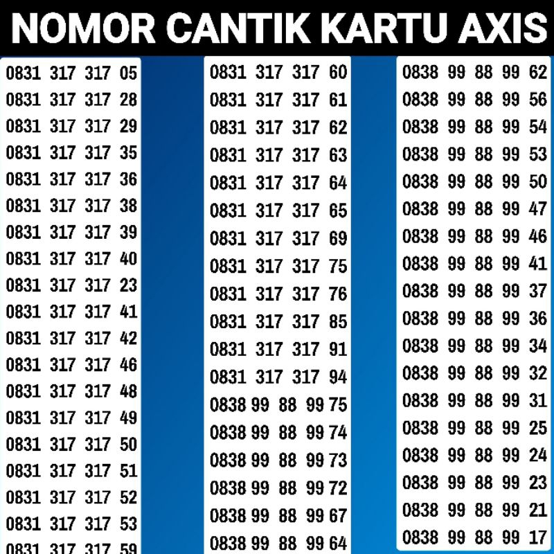 Jual Nomor Cantik Axis 4G 5G | Shopee Indonesia