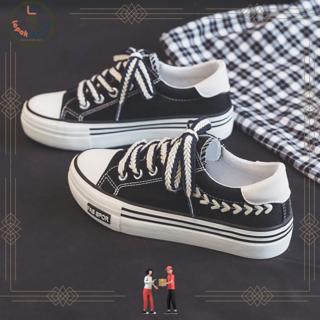 Jual Sepatu Wanita Canvas Sepatu Sneakers Kanvas Wanita Elegan Fashion ...
