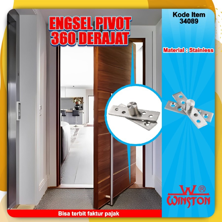 Jual 2 PC Engsel Pivot Meja Putar 360 Derajat Stainless Winston ...