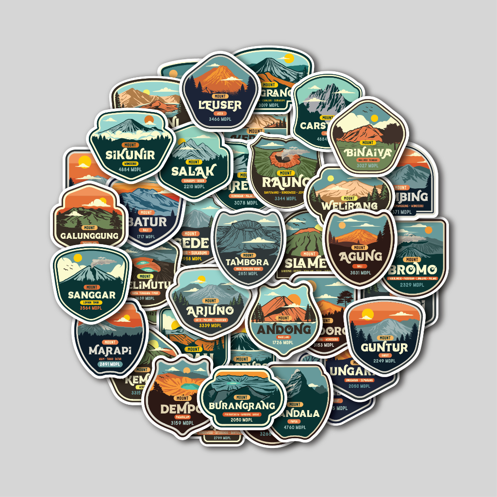Jual STICKER PACK INDONESIA MOUNTAIN 2 | STICKER GUNUNG INDONESIA ...