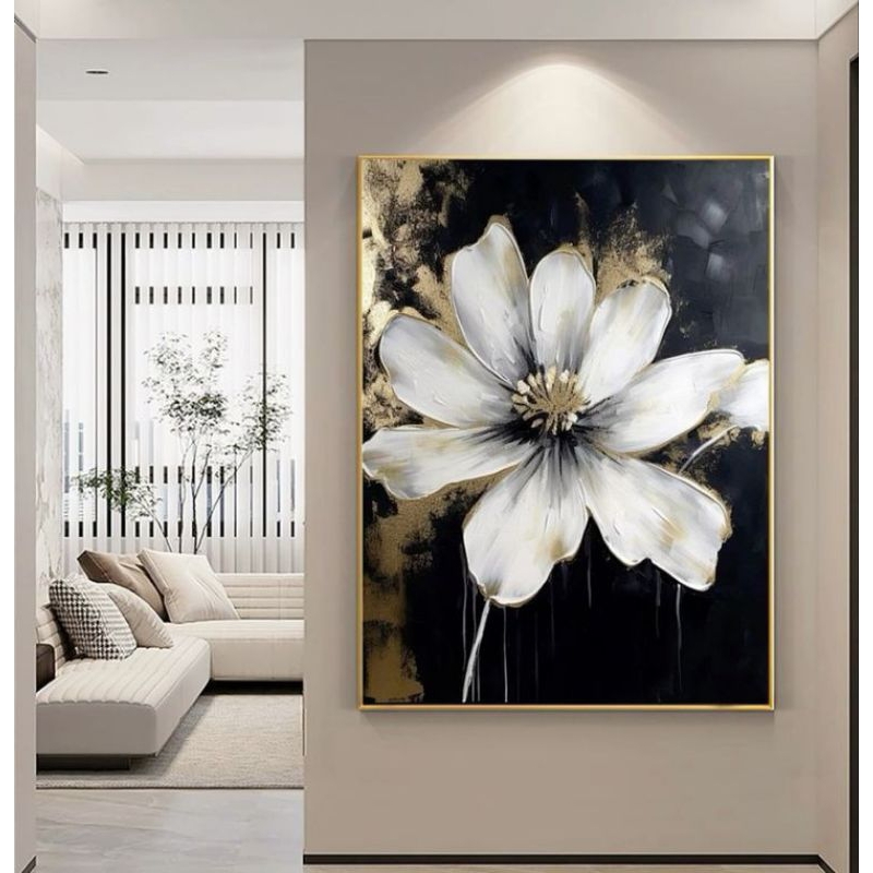Jual lukisan bunga minimalis modern,lukisan bunga cantik modern ...