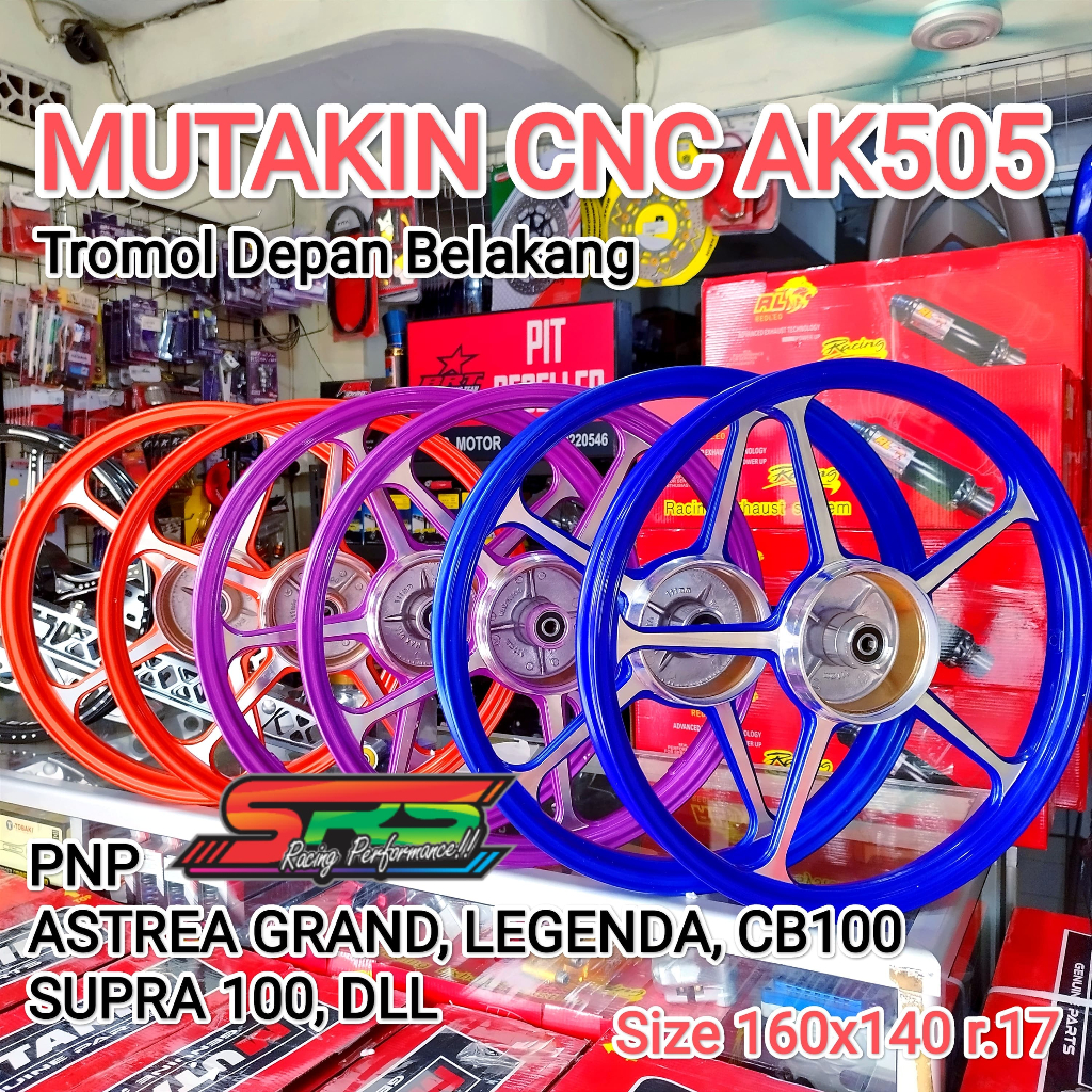 Jual VELG MUTAKIN AK505 CNC honda grand Astrea legenda cb 100 supra x ...