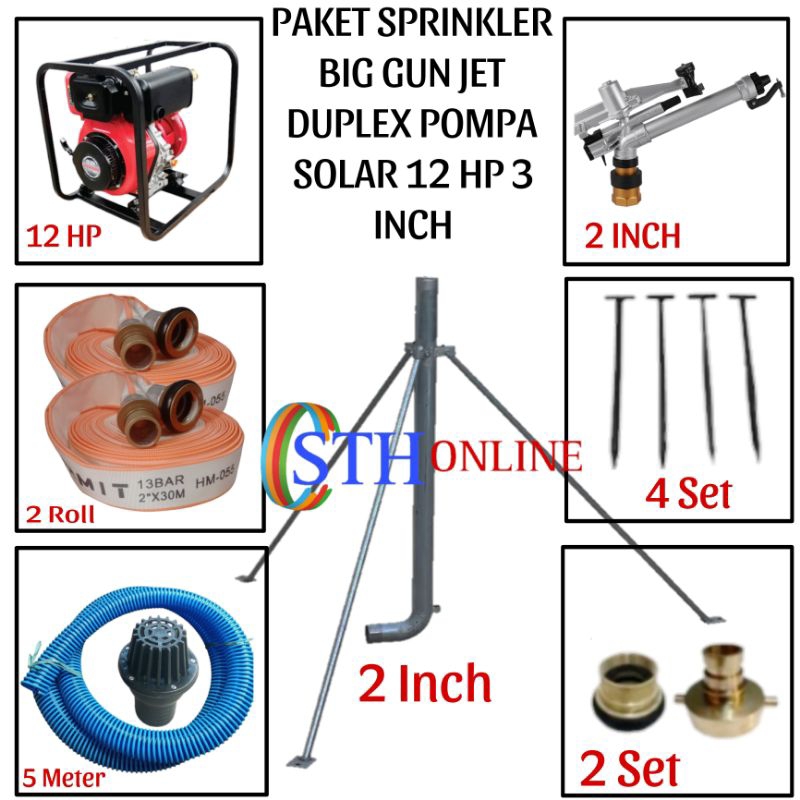 Jual PAKET SPRINKLER SIME DUPLEX POMPA DIESEL PRO QUIP 12 HP 3 INCH ...