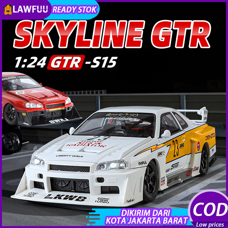Jual MAINAN MOBIL DIECAST SKALA 1:24 NISSAN SKYLINE LB-R34 SUPER ...