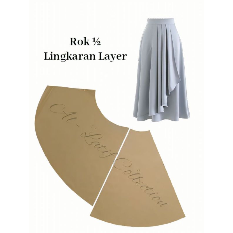 Jual Pola Jiplak / Pola Instan ROK ½ LINGKARAN LAYER | Shopee Indonesia