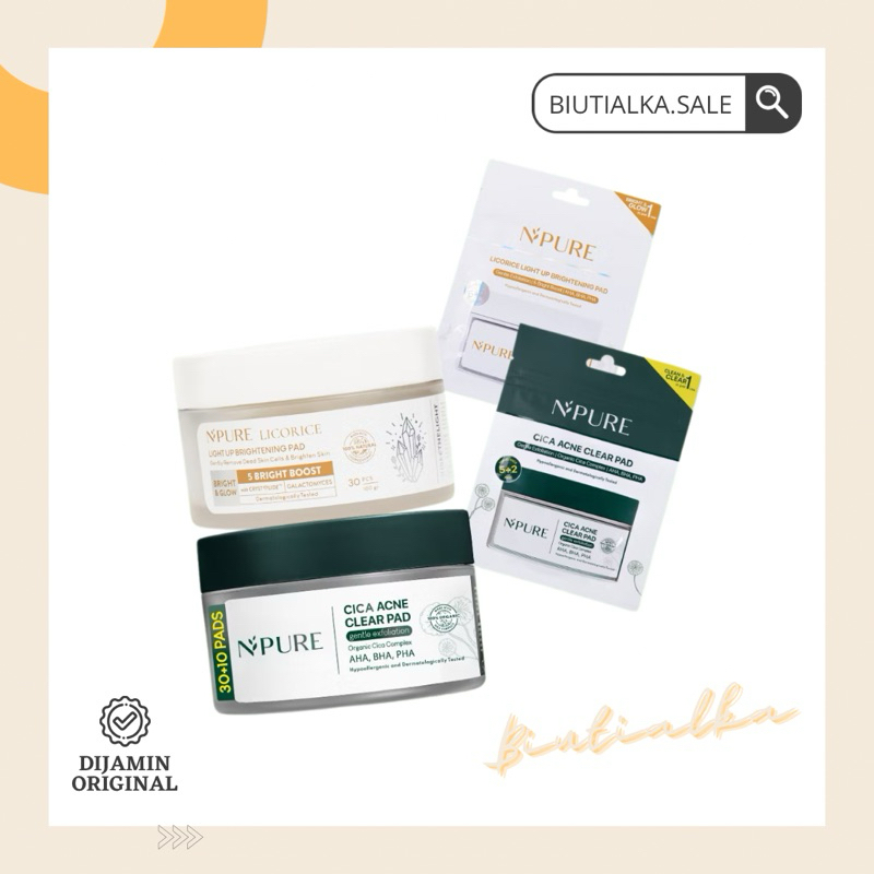 Jual NPURE Cica Acne Clear Pad Gentle Exfoliating | Licorice Light Up ...