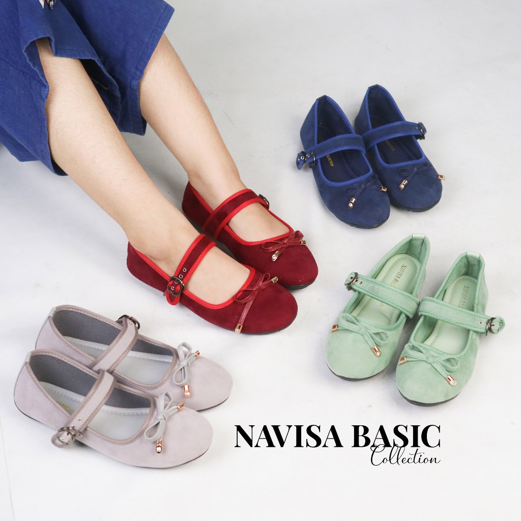 Jual Sepatu Wanita Flatshoes Wanita Motif Tali Pita Super Empuk Navisa ...