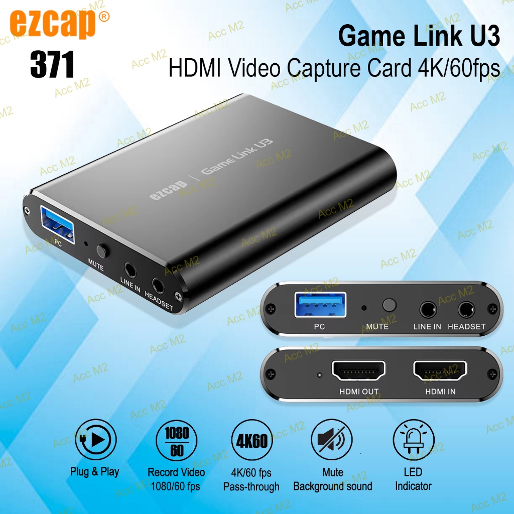 Jual ezcap 271 GameLink U3 HDMI Capture Card USB 3.0 4K/60fps | Shopee ...