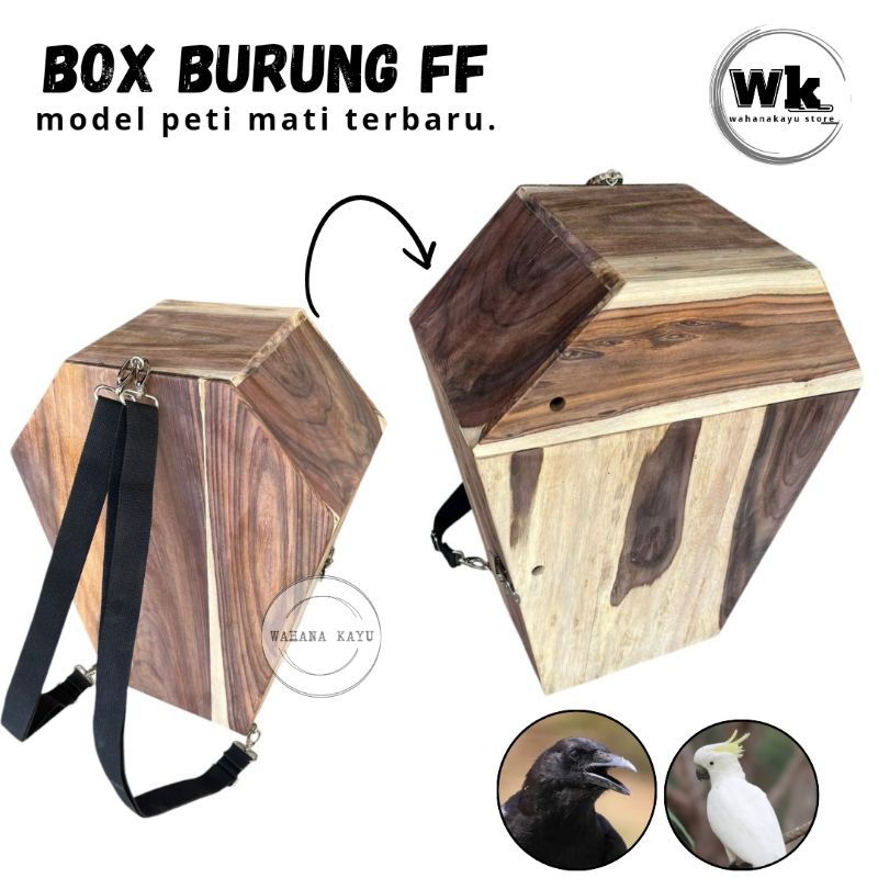 Jual box burung model peti mati |box burung gagak burung hantu kakatua ...