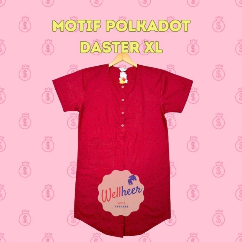 Jual NiQta Daster Size XL motif polkadot warna merah | Shopee Indonesia