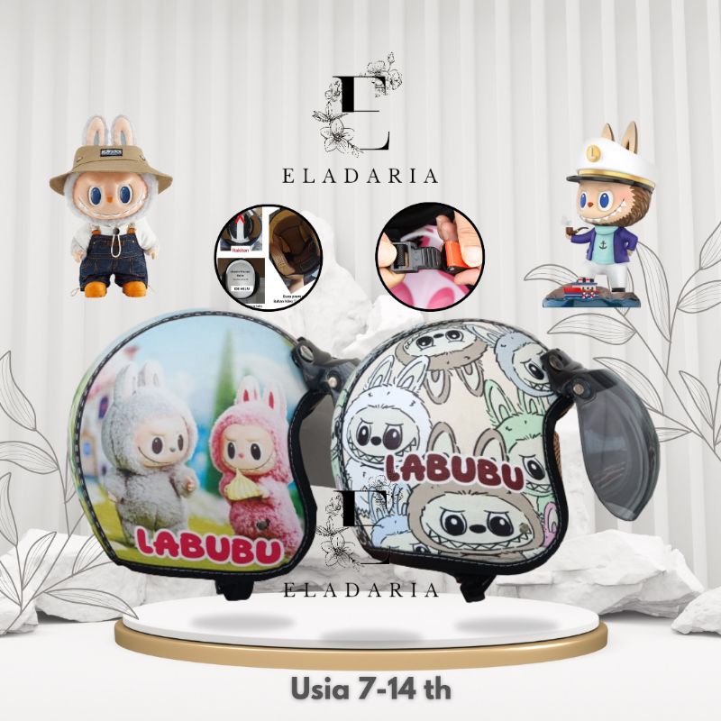 Jual Helm Bogo Anak Usia 7 8 9 10 11 12 13 14 Tahun Motif Labubu ...