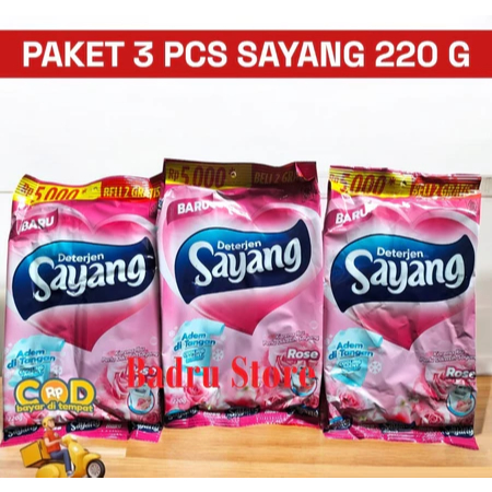 Jual PAKET MURAH 3 BUNGKUS DETERGEN SAYANG POWDER 220GR | Shopee Indonesia