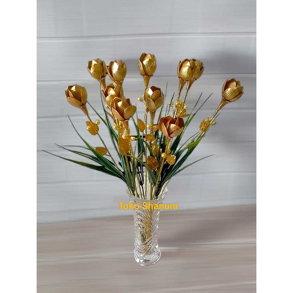 Jual Harga 1 tangkai bunga Tulip emas/ Tulip Gold/ bunga akrilik/ Bunga ...
