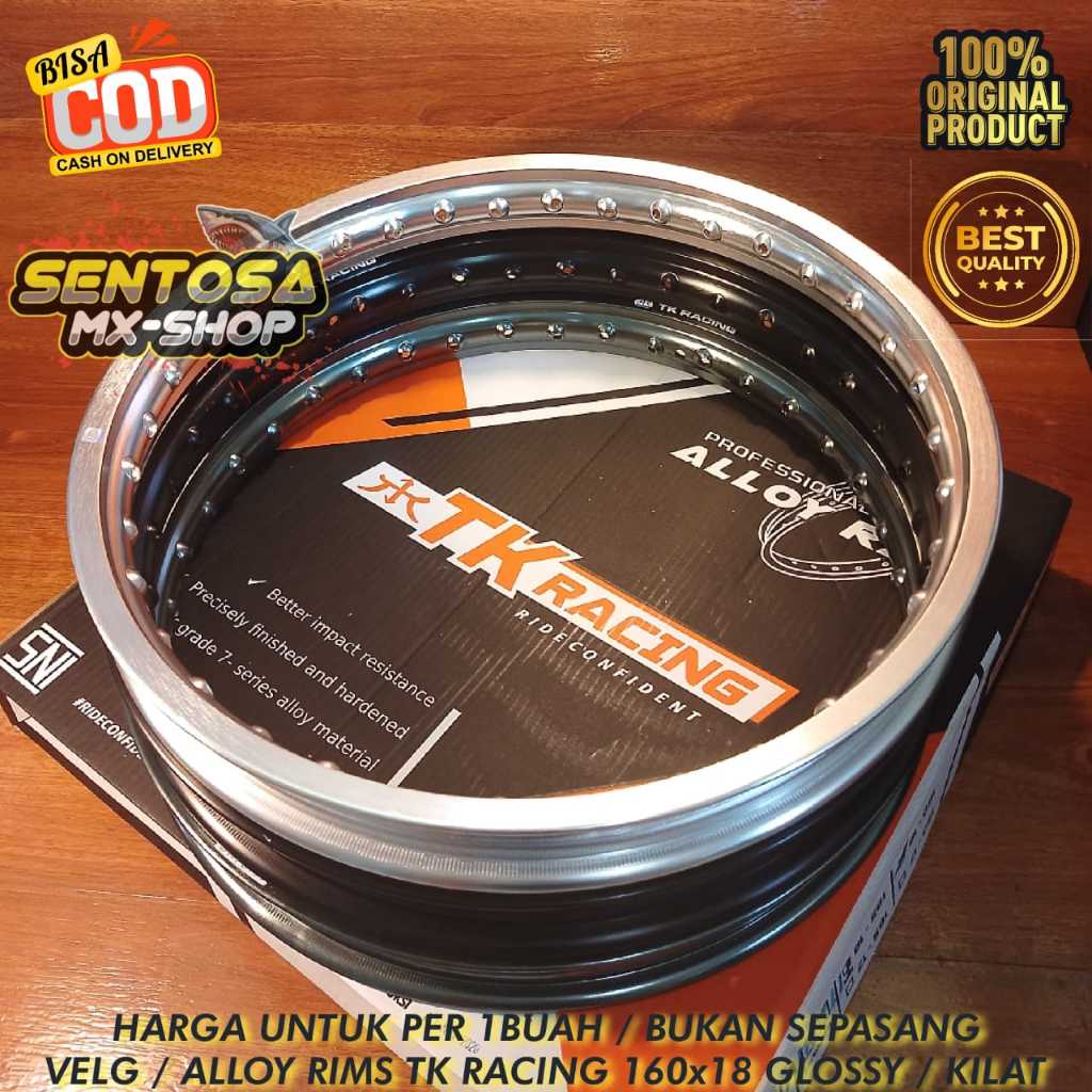 Jual VELG - ALLOY RIM TK RACING 160 RING 18 GLOSSY/KILAT TITANIUM GREY ...