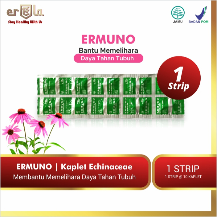 Jual ERMUNO Strip / Suplemen Daya Tahan Tubuh dengan Echinaceae 250 mg ...