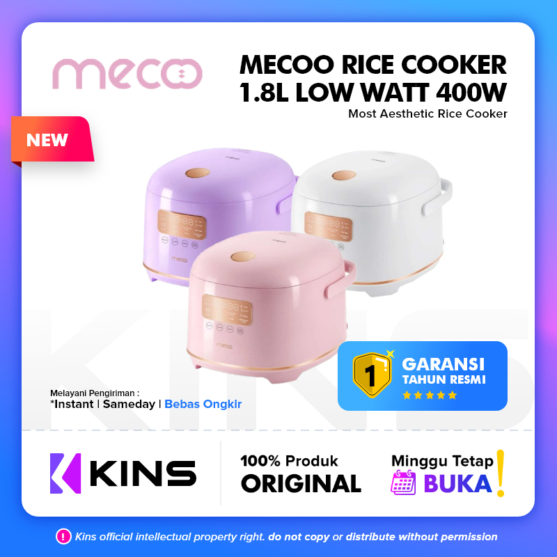 Jual Mecoo Most Aesthetic Rice Cooker 1.8L UltraWarmth Low Watt 400W ...