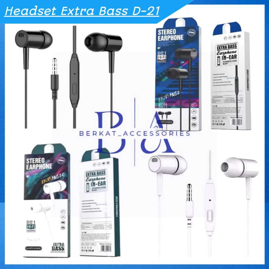 Jual Headset Handsfree Suport D21 Extra Bass | Shopee Indonesia