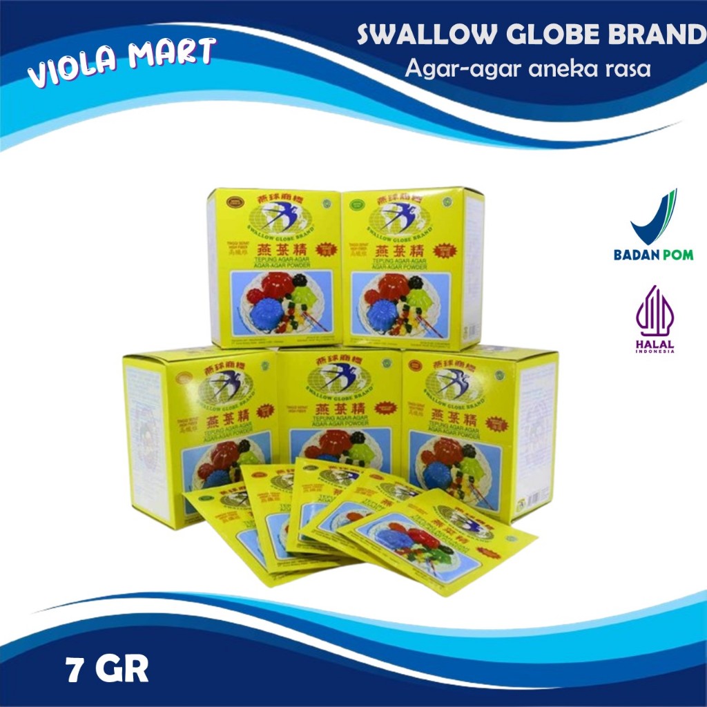 Jual Agar-Agar SWALLOW GLOBE BRAND 7gr / Agar-agar aneka rasa | Shopee ...