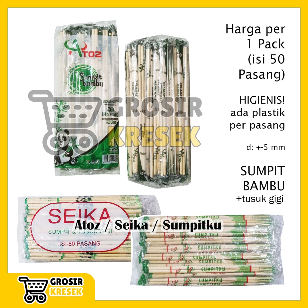 Jual [Grosir] T015 Sumpit Kayu Bambu Pack Higienis Murah - 1 Bungkus ...