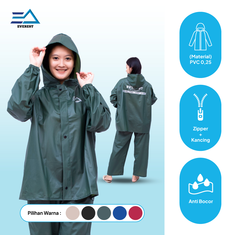 Jual EVEREST OFFICIAL - Mantel Hujan - Jas Hujan Dewasa Set Baju Hujan ...