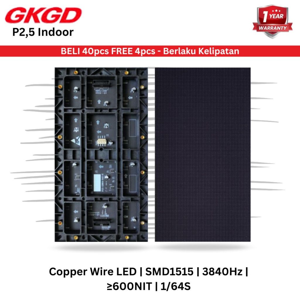 Jual MODUL LED VIDEOTRON PANEL P2,5 INDOOR GKGD COPPER 3840HZ | Shopee ...