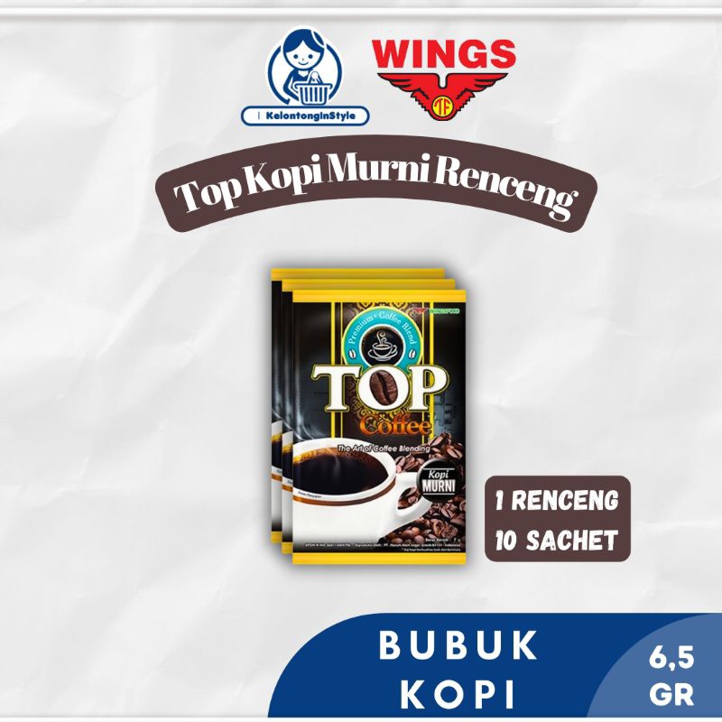 Jual TOP KOPI MURNI 10X7GR SACHET-KOPI TOP MINI RENCENG ISI 10 SACHET ...